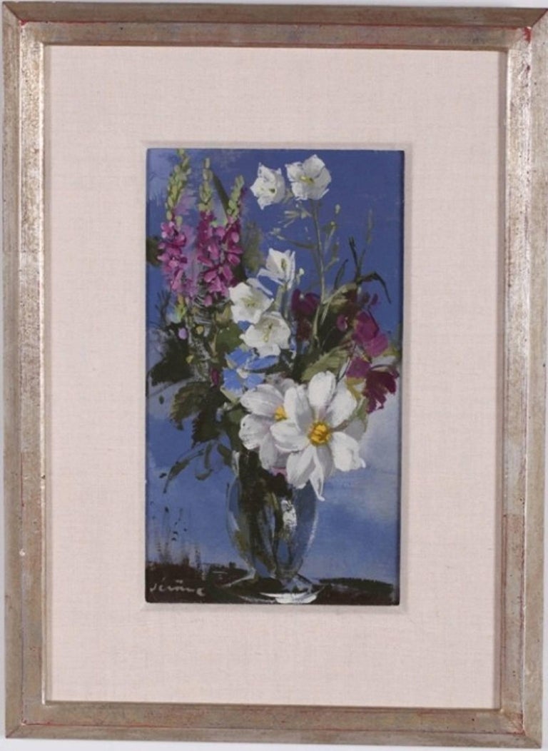 Pierre Jerome - Vibrant Floral Oil Painting Vase of Spring Flowers ...