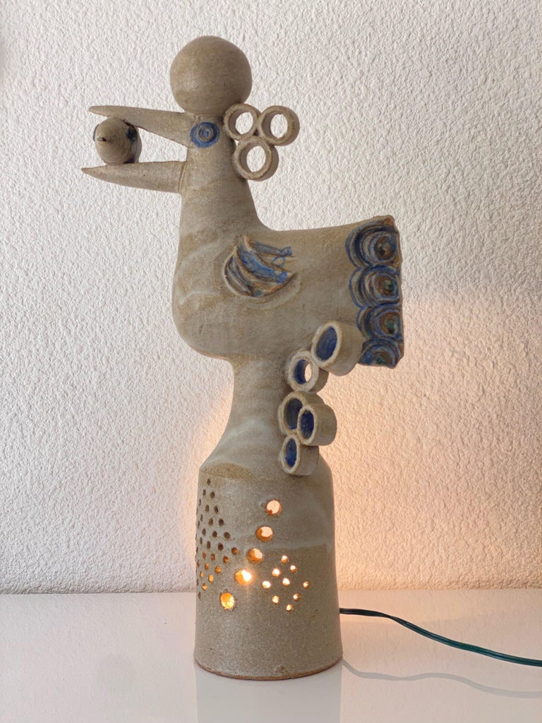 Pierre Koppe '1931 - 2016' Amazing Ceramic Zoomorphic Lamp, Unique ...