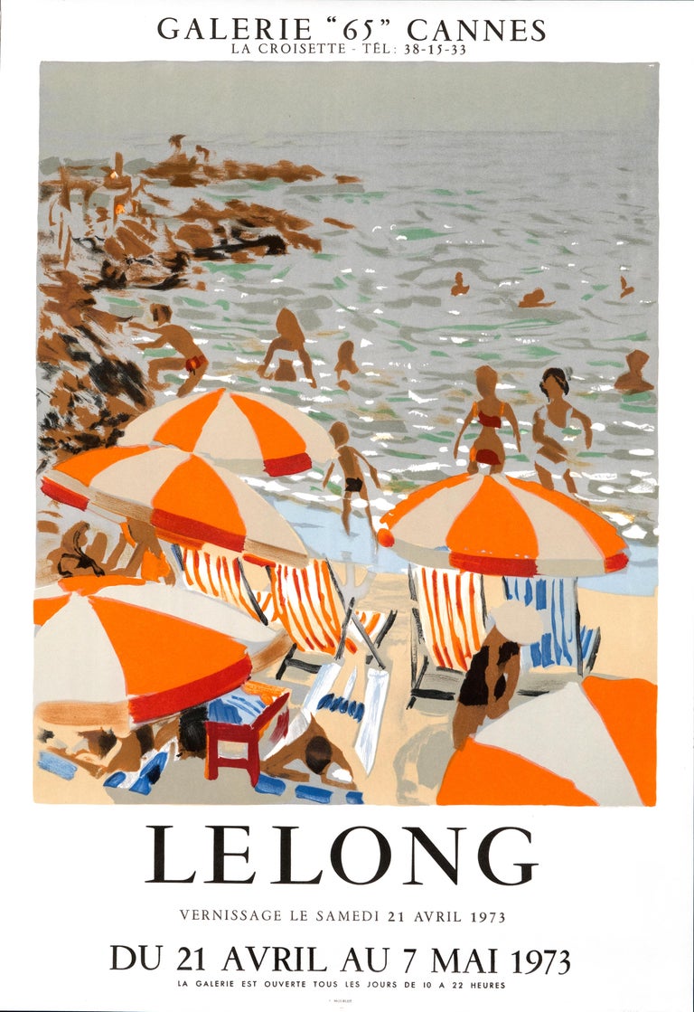 Pierre LeLong - "Lelong - Galerie "65" Cannes" Summer Beach Scene ...