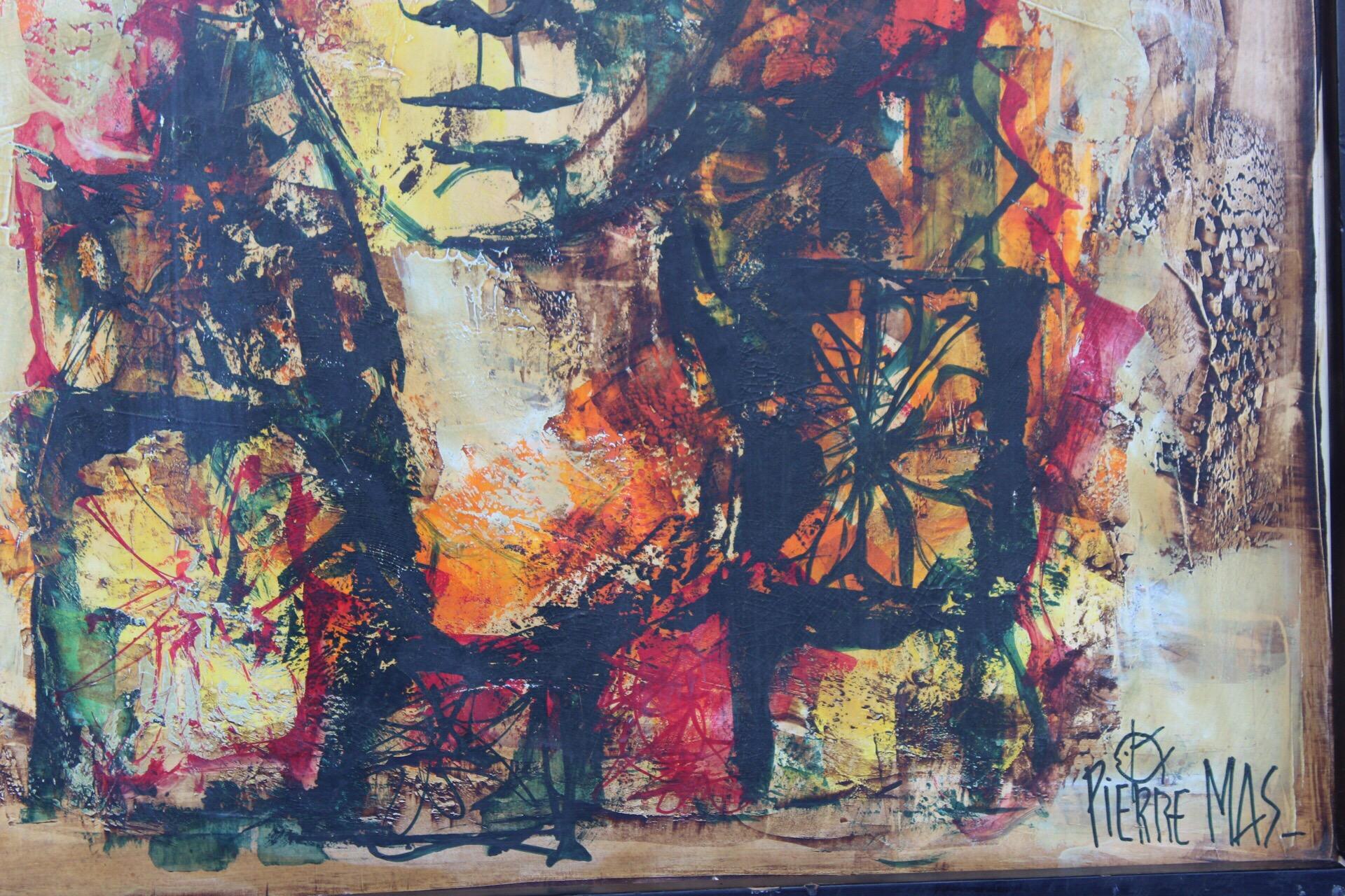 Pierre Mas Gouache Original Painting, 1971 For Sale at 1stDibs