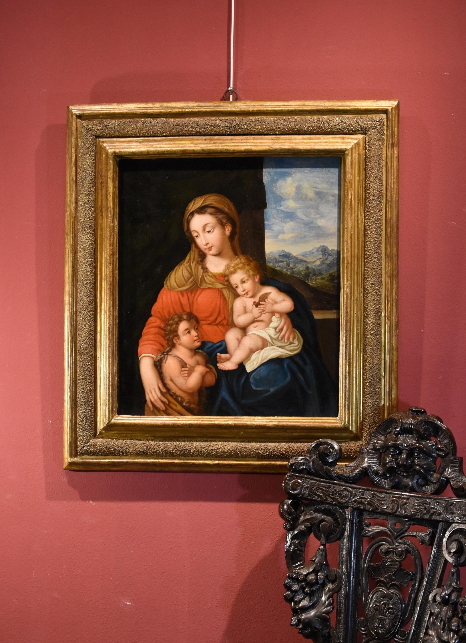 Madonna Christ Saint John Mignard Paint 17th Century Oil on canvas Old ...