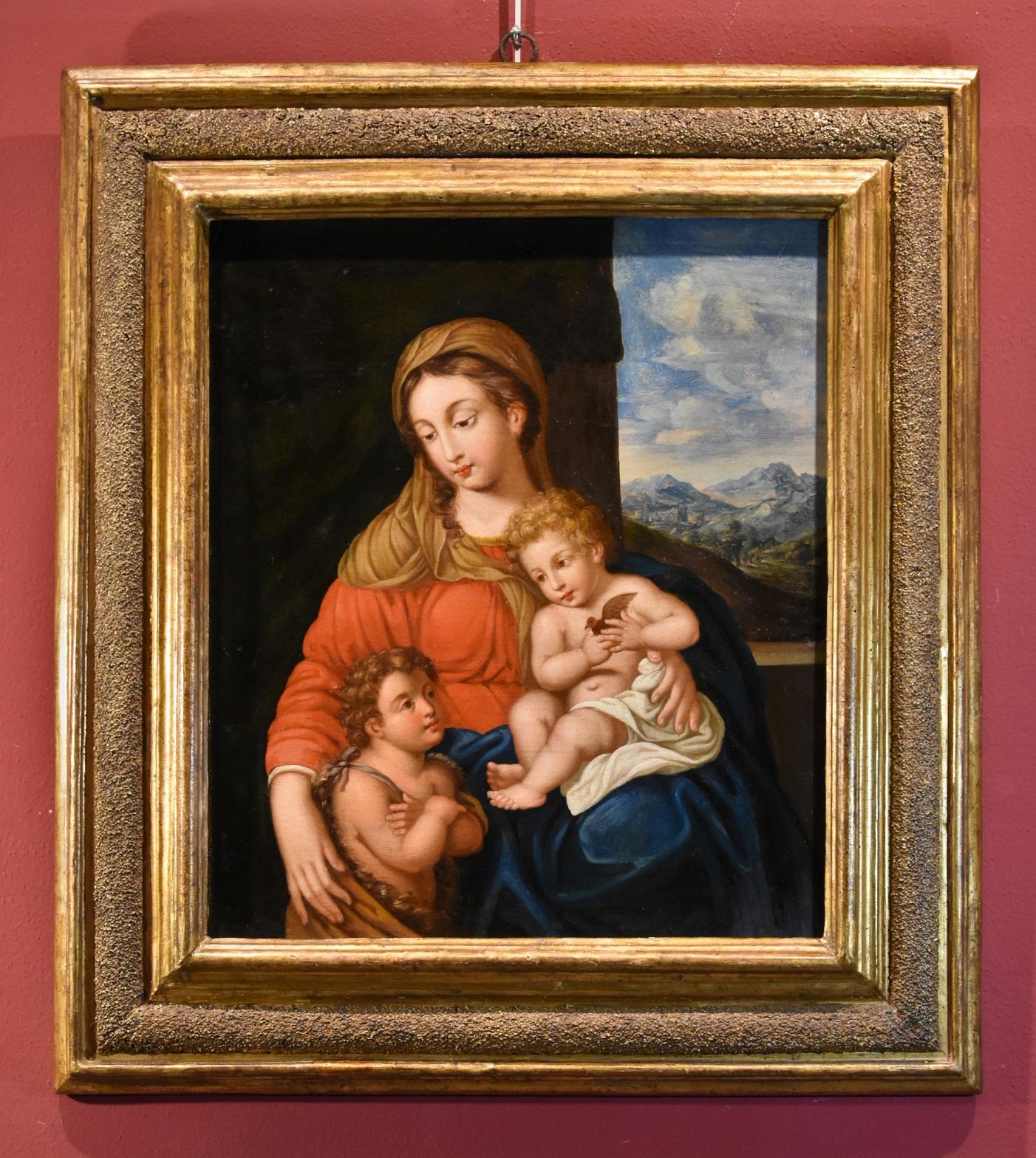 Madonna Christ Saint John Mignard Paint 17th Century Oil on canvas Old ...