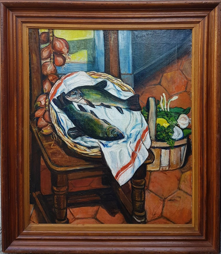 Pierre NOYELLE - Still life with fishes For Sale at 1stDibs