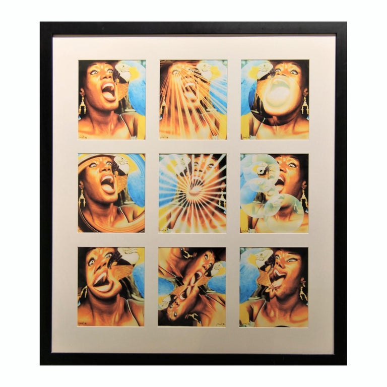 Pierre Poretti - “Grace Jones 1” Blue, Yellow, and White Manipulated ...