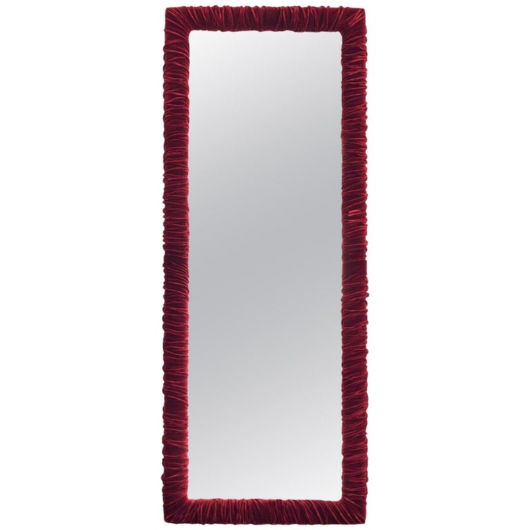 Pierre Ruched Velvet Mirror by Chiara Provasi For Sale at 1stDibs