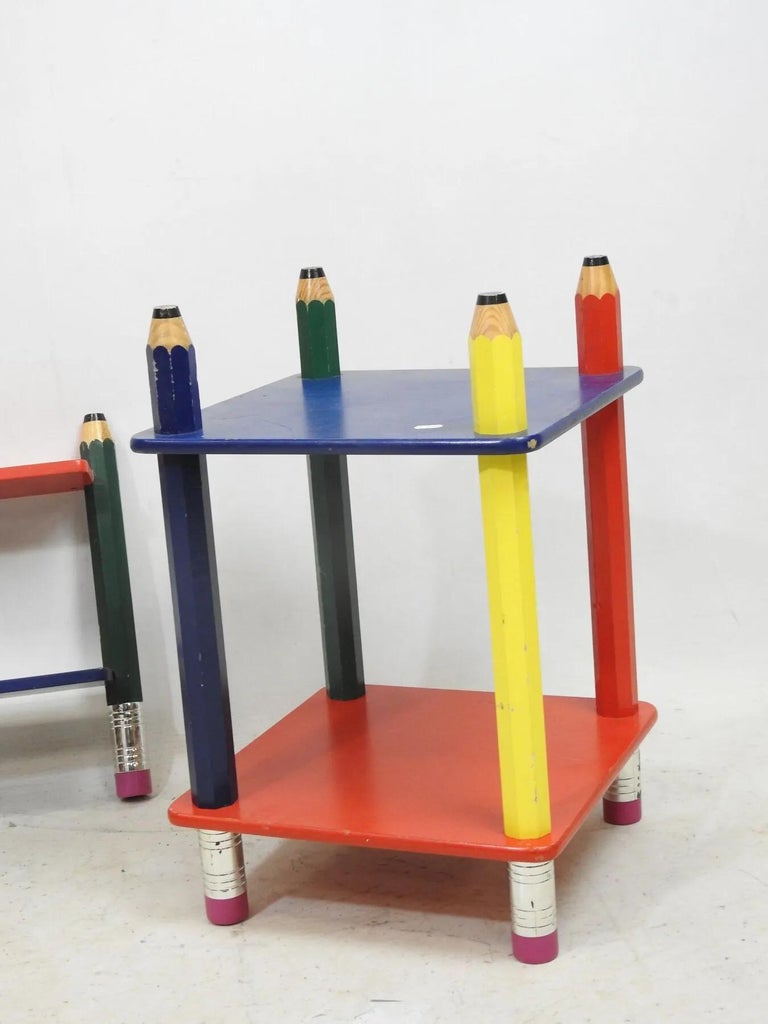 Pierre Sala '1948-1989 2 Side Tables and a Small "Pencil" Shelf, circa ...