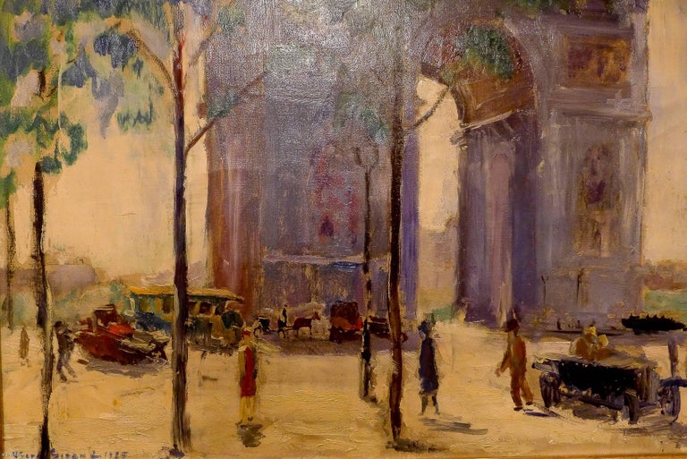 Pierre Sicard, Oil on Canvas, Arc de Triomphe in Paris, circa 1925 For ...