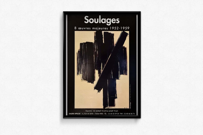 Pierre Soulages - 1959 Original poster for the exhibition of Pierre ...