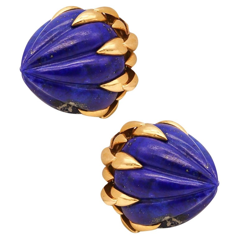 Pierre Sterle 1960 Retro Modern Clip on Earring in 18kt Yellow Gold ...