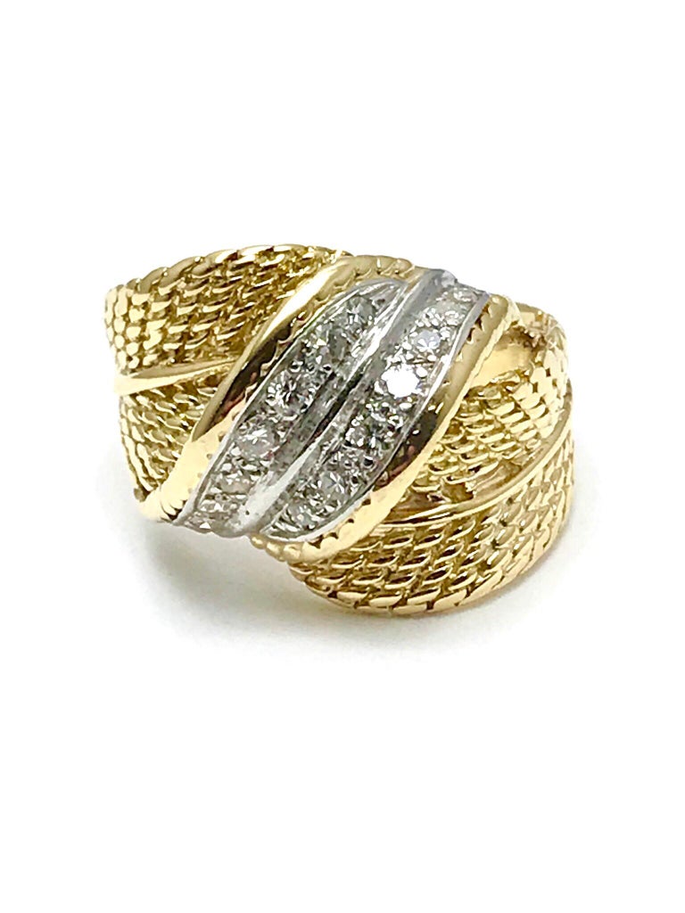 Pierre Sterlé Round Diamond and 18 Karat Gold Fashion Ring at 1stDibs
