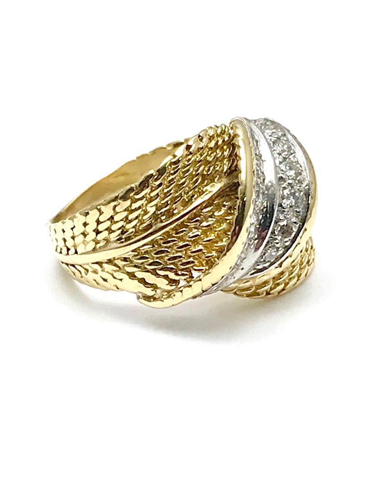 Pierre Sterlé Round Diamond and 18 Karat Gold Fashion Ring at 1stDibs