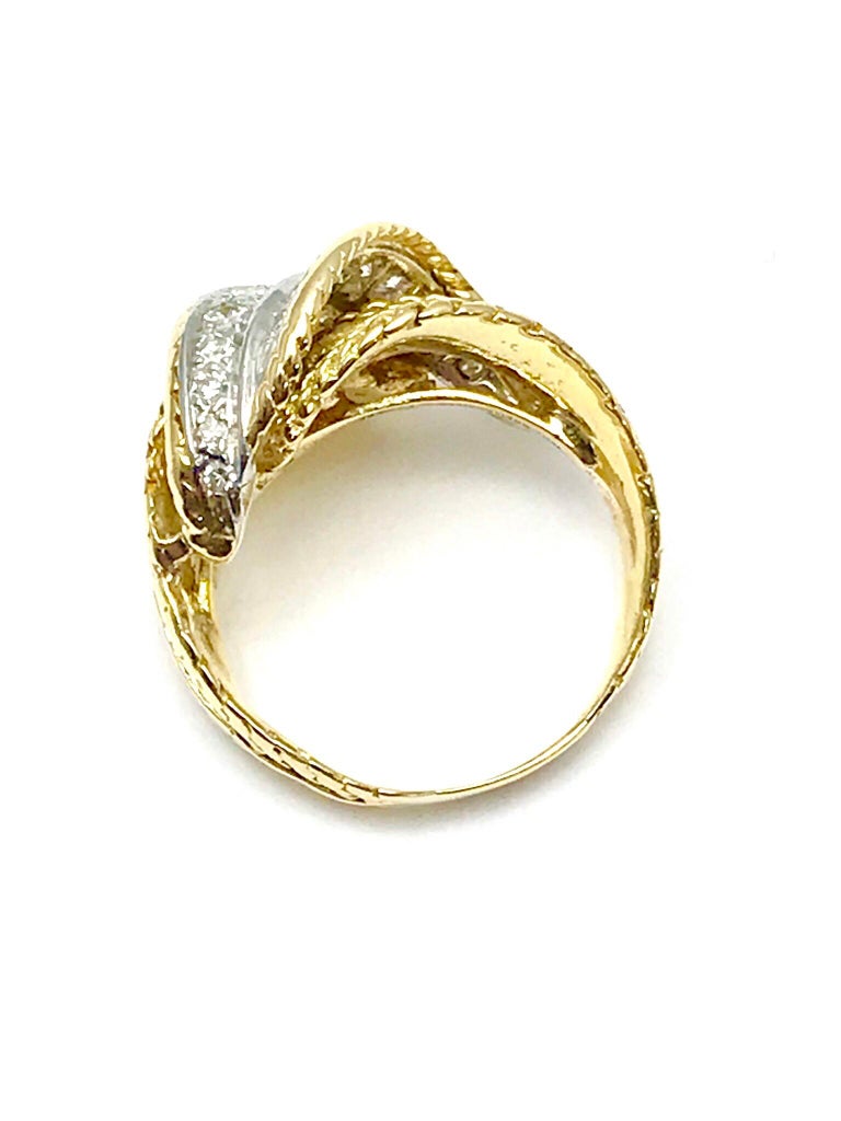 Pierre Sterlé Round Diamond and 18 Karat Gold Fashion Ring at 1stDibs