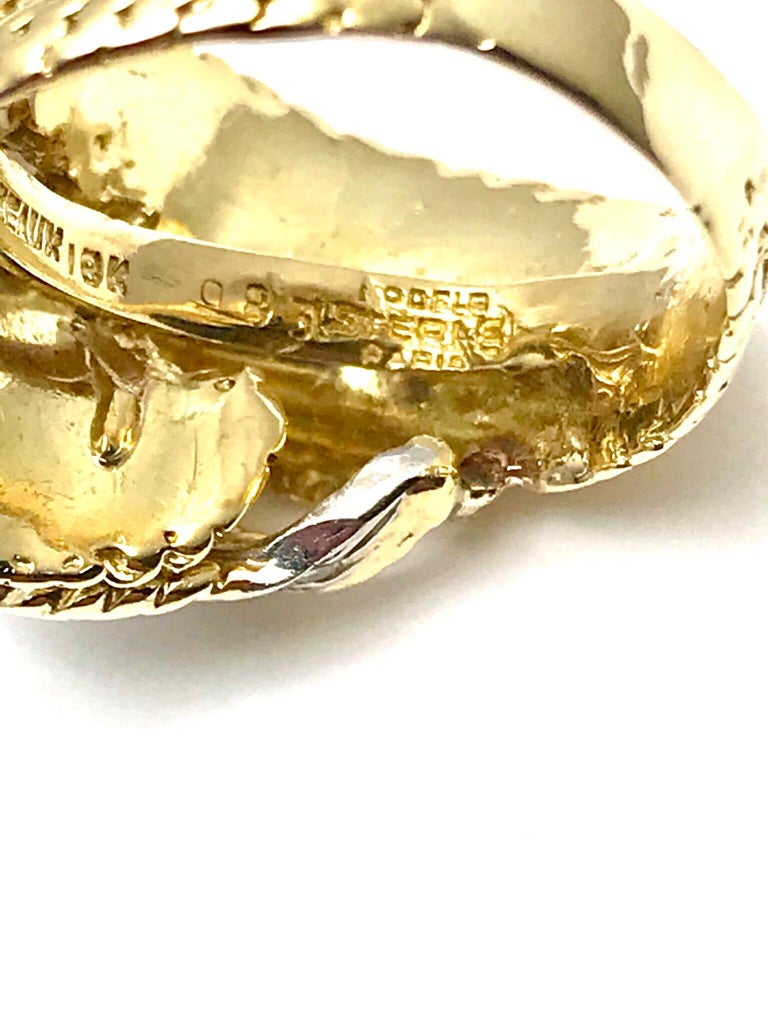 Pierre Sterlé Round Diamond and 18 Karat Gold Fashion Ring at 1stDibs