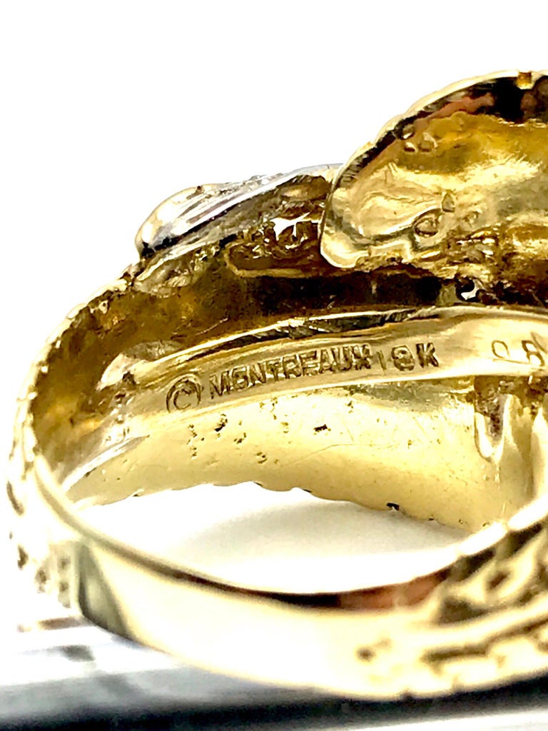 Pierre Sterlé Round Diamond and 18 Karat Gold Fashion Ring at 1stDibs