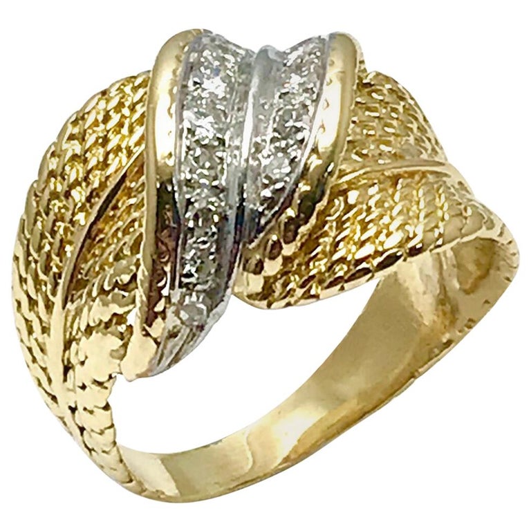 Pierre Sterlé Round Diamond and 18 Karat Gold Fashion Ring at 1stDibs