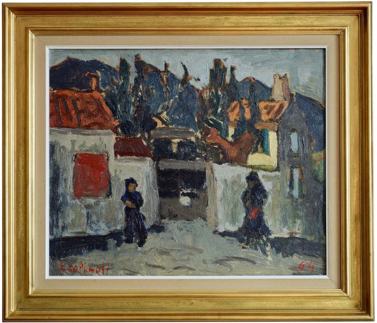 Pierre Trofimoff - The House Of Mme Pomet, Oil on Canvas at 1stDibs