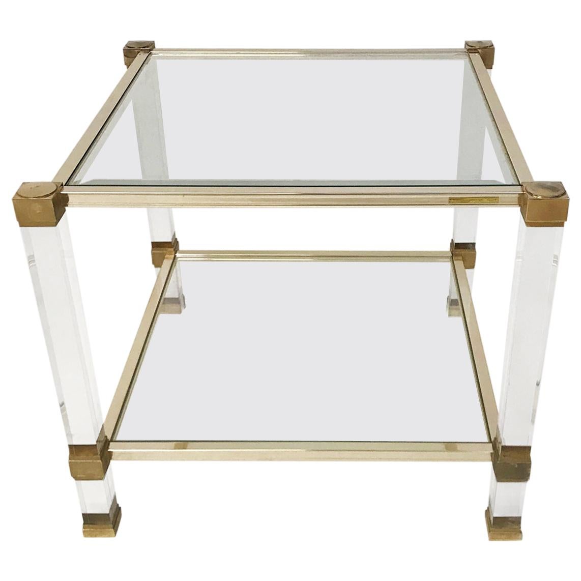 PIERRE VANDEL Lucite and Metal Side Table, Paris, 1970s at 1stDibs