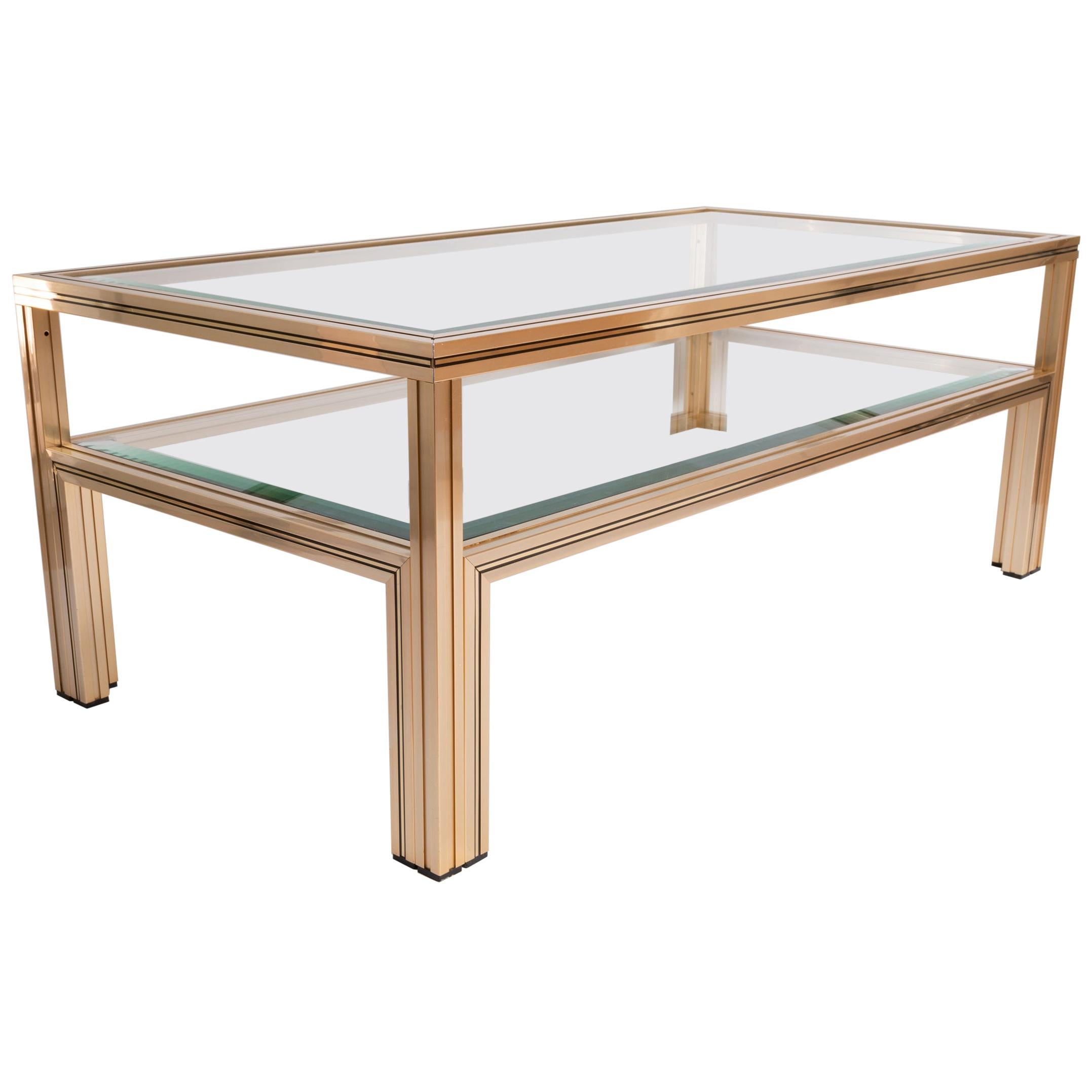 Pierre Vandel Paris Black Lacquer Coffee Table with Nesting Table ...