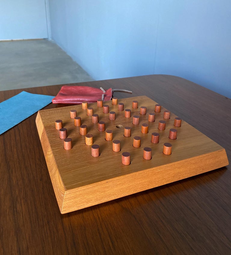 Piet Hein for Skjode, Denmark Teak Solitaire Board Game, 1960's For ...