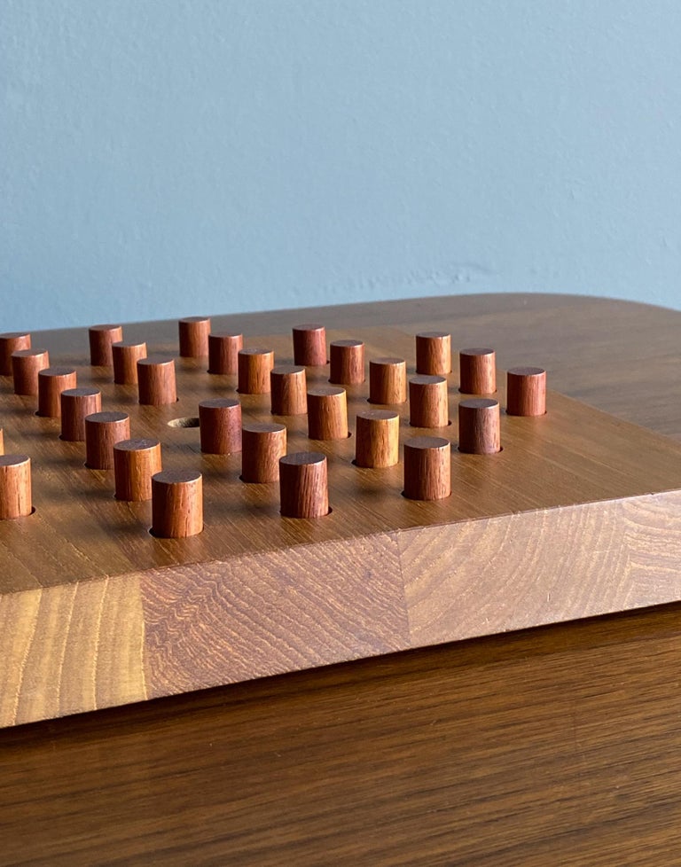 Piet Hein for Skjode, Denmark Teak Solitaire Board Game, 1960's For ...