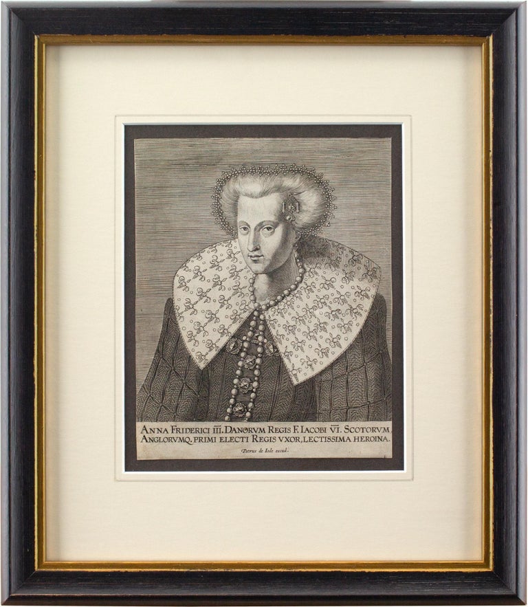 Pieter de Jode the Elder - Pieter de Jode l'Ancien, Anne du Danemark, gravure En vente sur 1stDibs