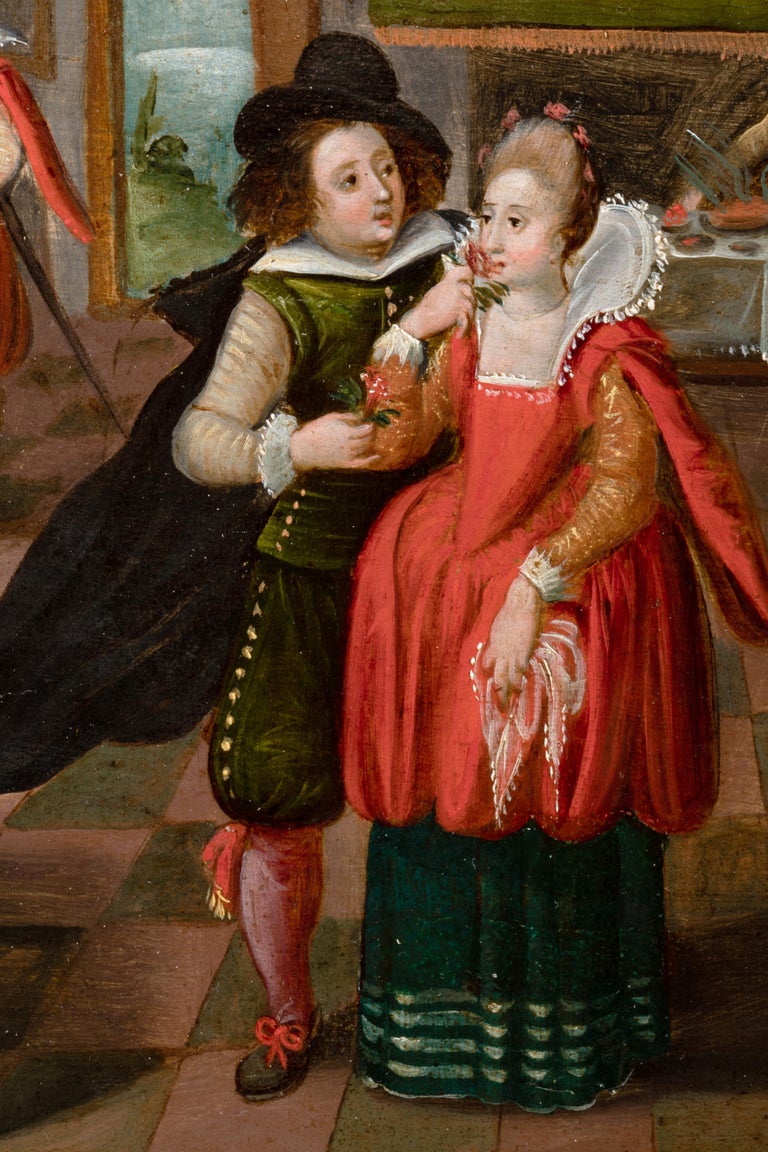 17th c. Flemish school - Allegory of the five senses - attributed to P ...