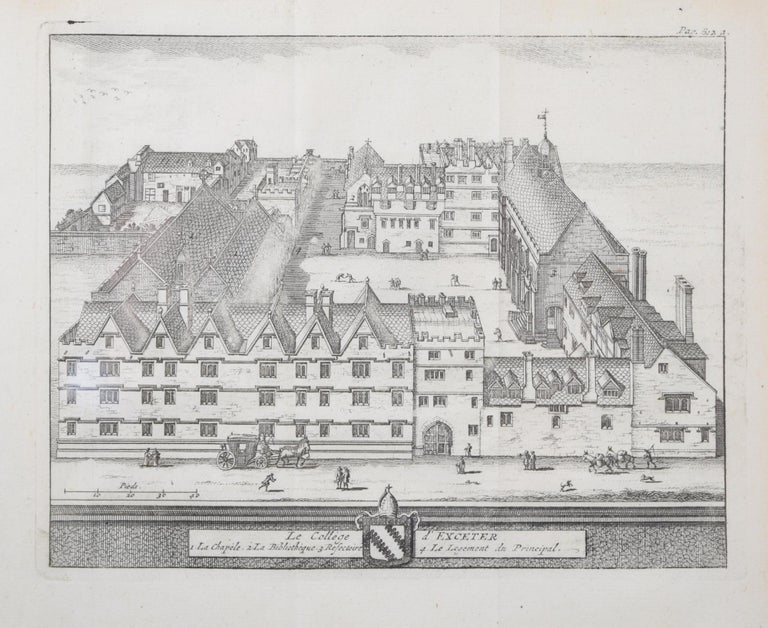 Pieter Van Der Aa - Exeter College, Oxford engraving by Pieter van der Aa after David Loggan For ...