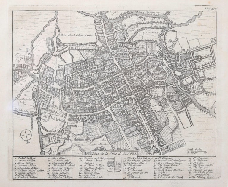 Pieter Van Der Aa - Map of Oxford 18th-century engraving by Pieter van ...