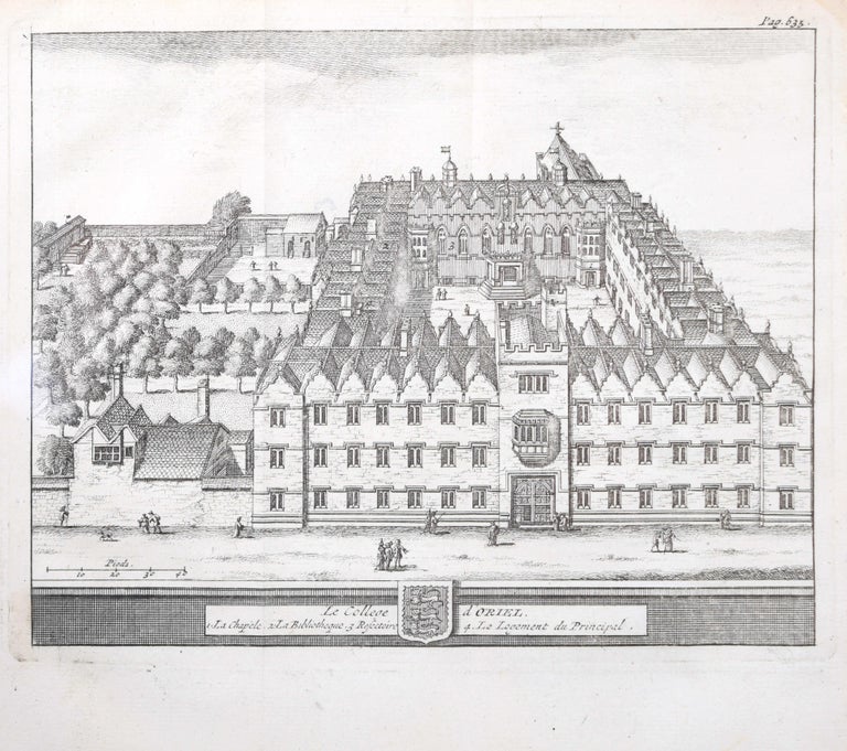 Pieter Van Der Aa - Oriel College, Oxford engraving by Pieter van der Aa, after David Loggan For ...