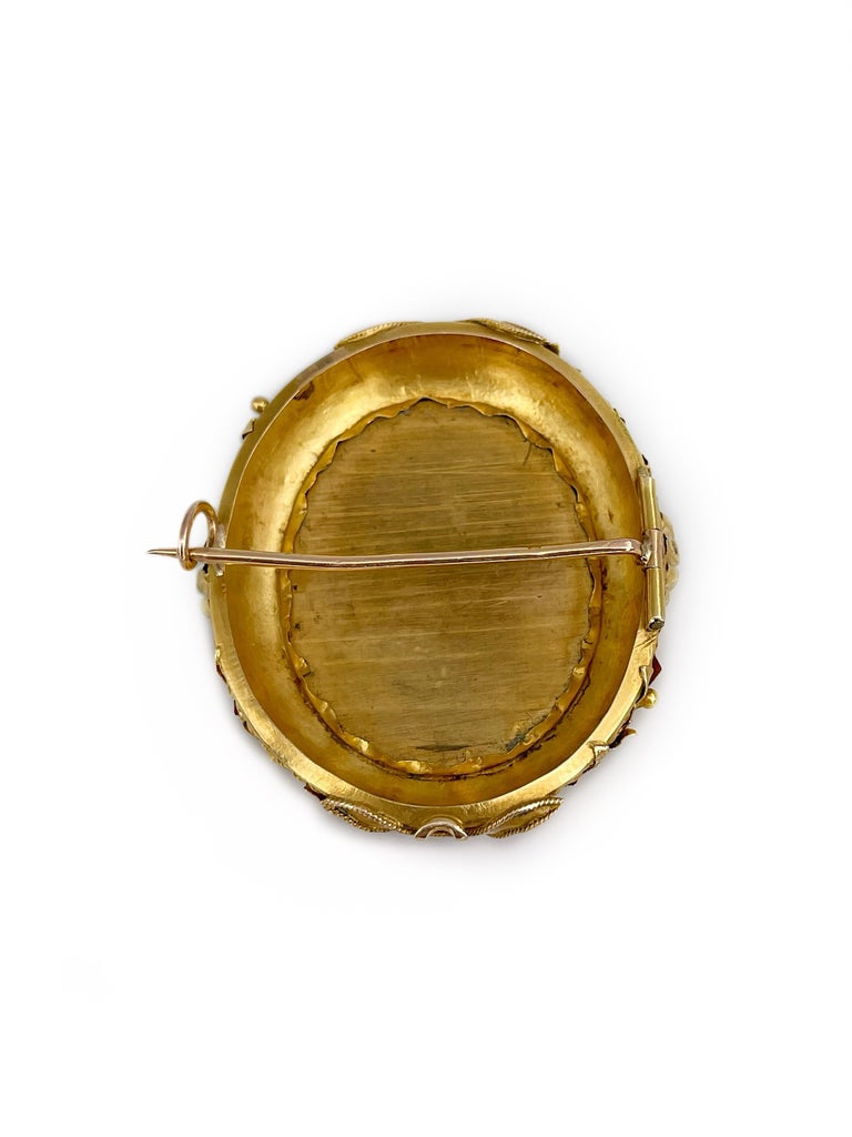 Pietra Dura 18 Karat Gold Flower Bouquet Mosaic Victorian Oval Pin ...
