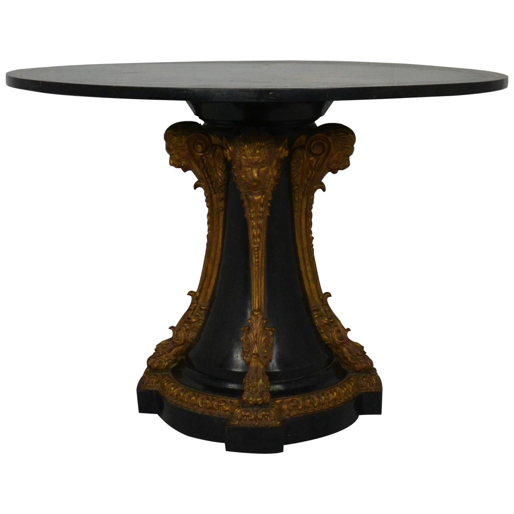 Pietra Dura Specimen Marble and Figural Bronze Center Table For Sale at ...