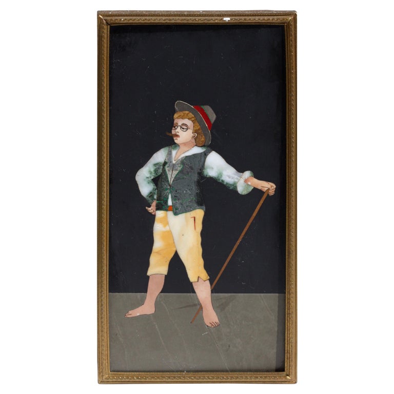 Pietra Dura Inlaid Marble Plaque Italian, 20th Century For Sale at 1stDibs