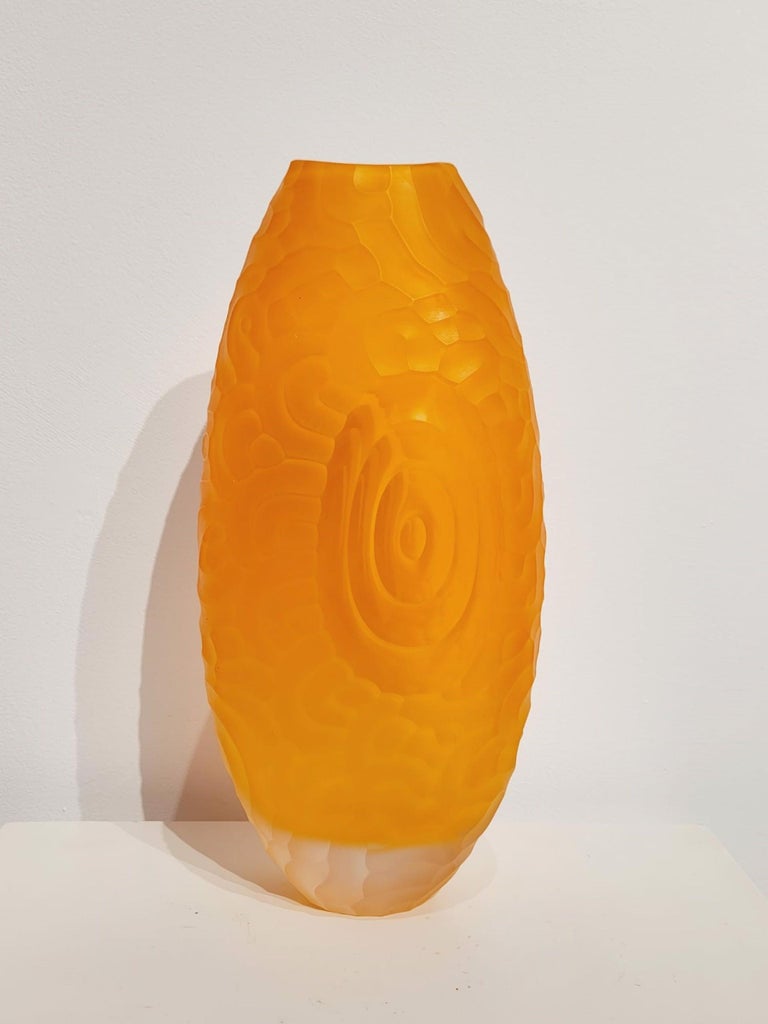 Pietro & Riccardo Ferro - Tall Orange Vase For Sale at 1stDibs
