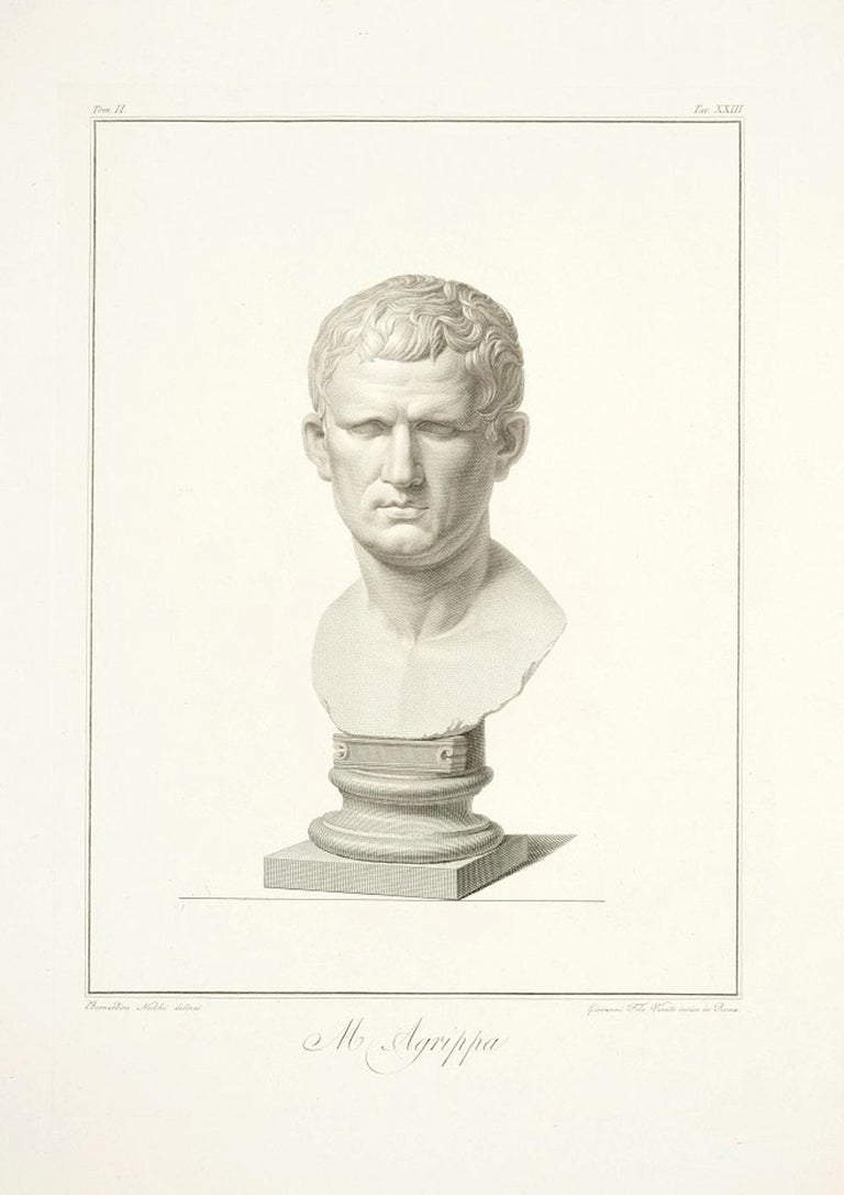 Pietro Fontana - Bust of M. Agrippa - by G. Foto After B. Nocchi - 1821 ...