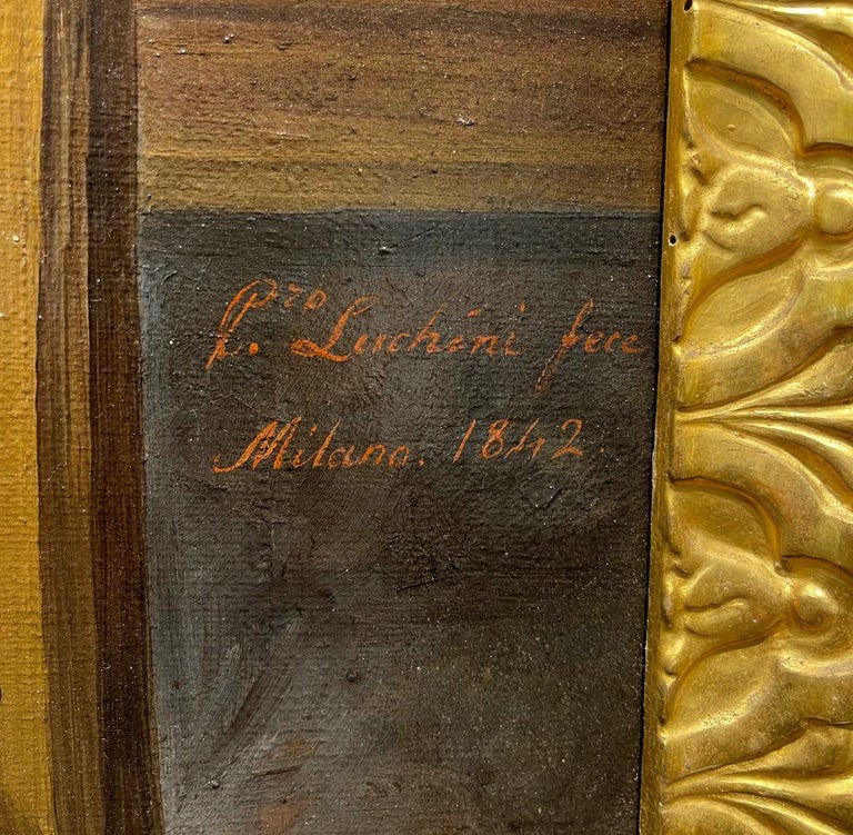 Pietro Lucchini - Portrait of a noblewoman For Sale at 1stDibs