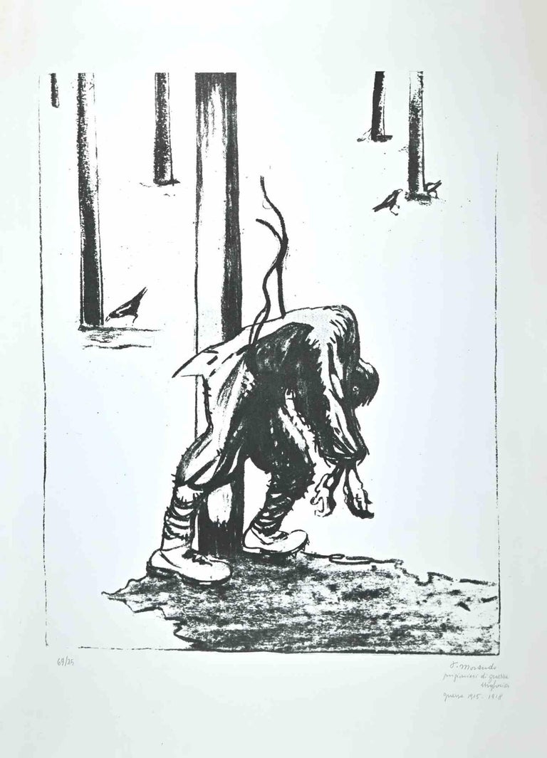 Pietro Morando - Prisoner - Original Lithograph by Pietro Morando - Mid ...