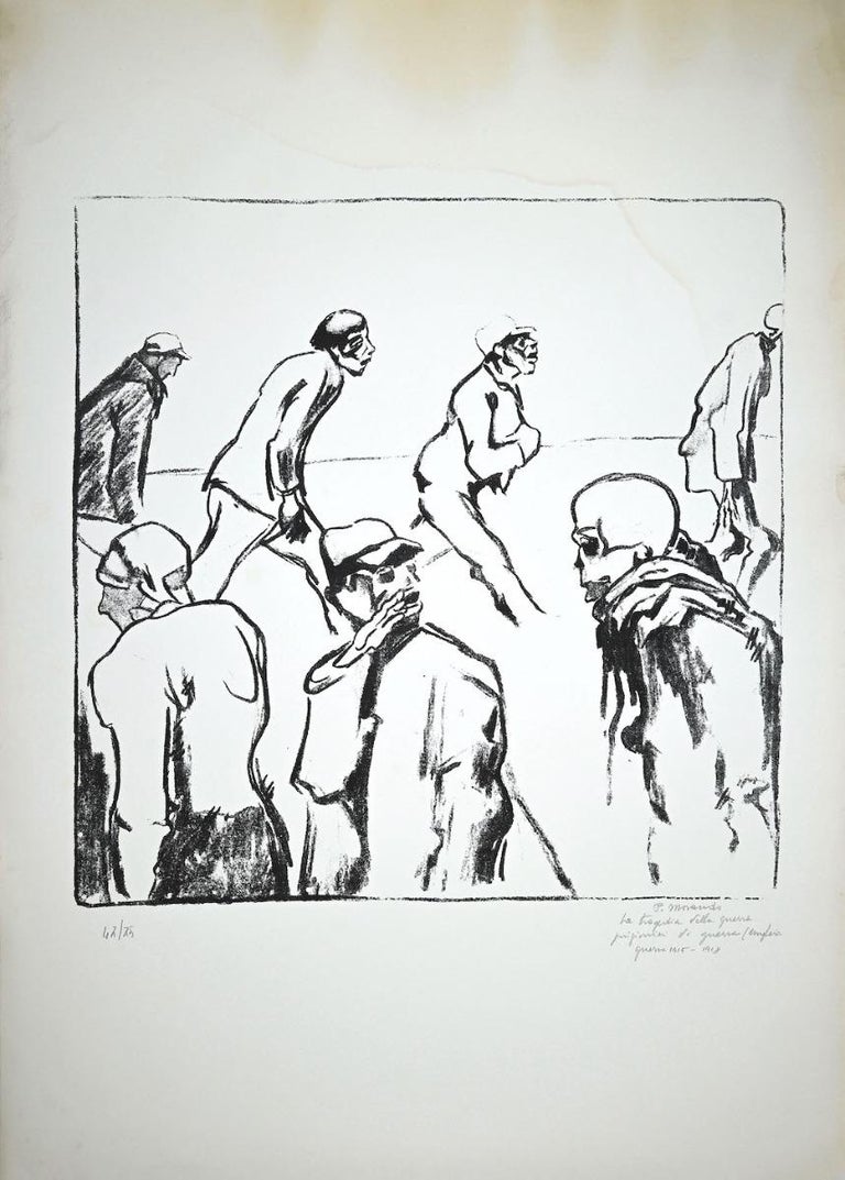 Pietro Morando - Tragedy of Hunger - Original Lithograph by Pietro ...