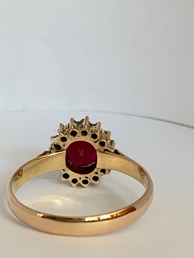 Pigeon blood color Ruby and Diamond Ring at 1stDibs