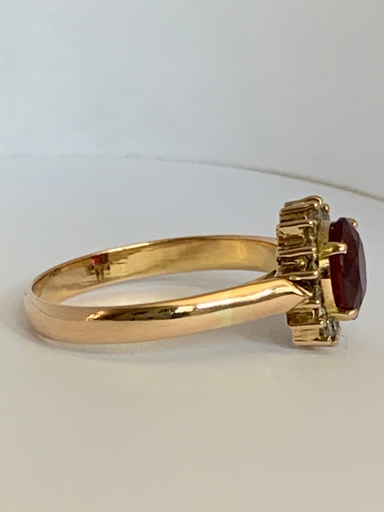 Pigeon blood color Ruby and Diamond Ring at 1stDibs