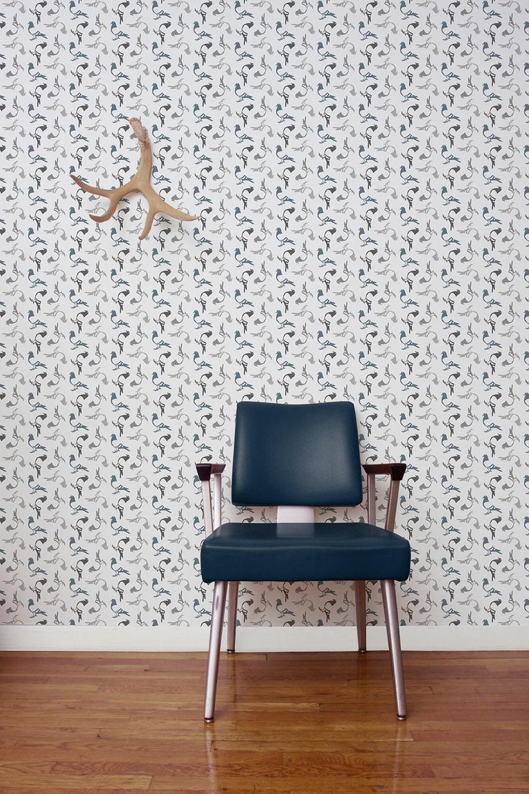 Pigeon Designer Wallpaper in Slate 'Cool Grays, Blue, Charcoal and Pale ...