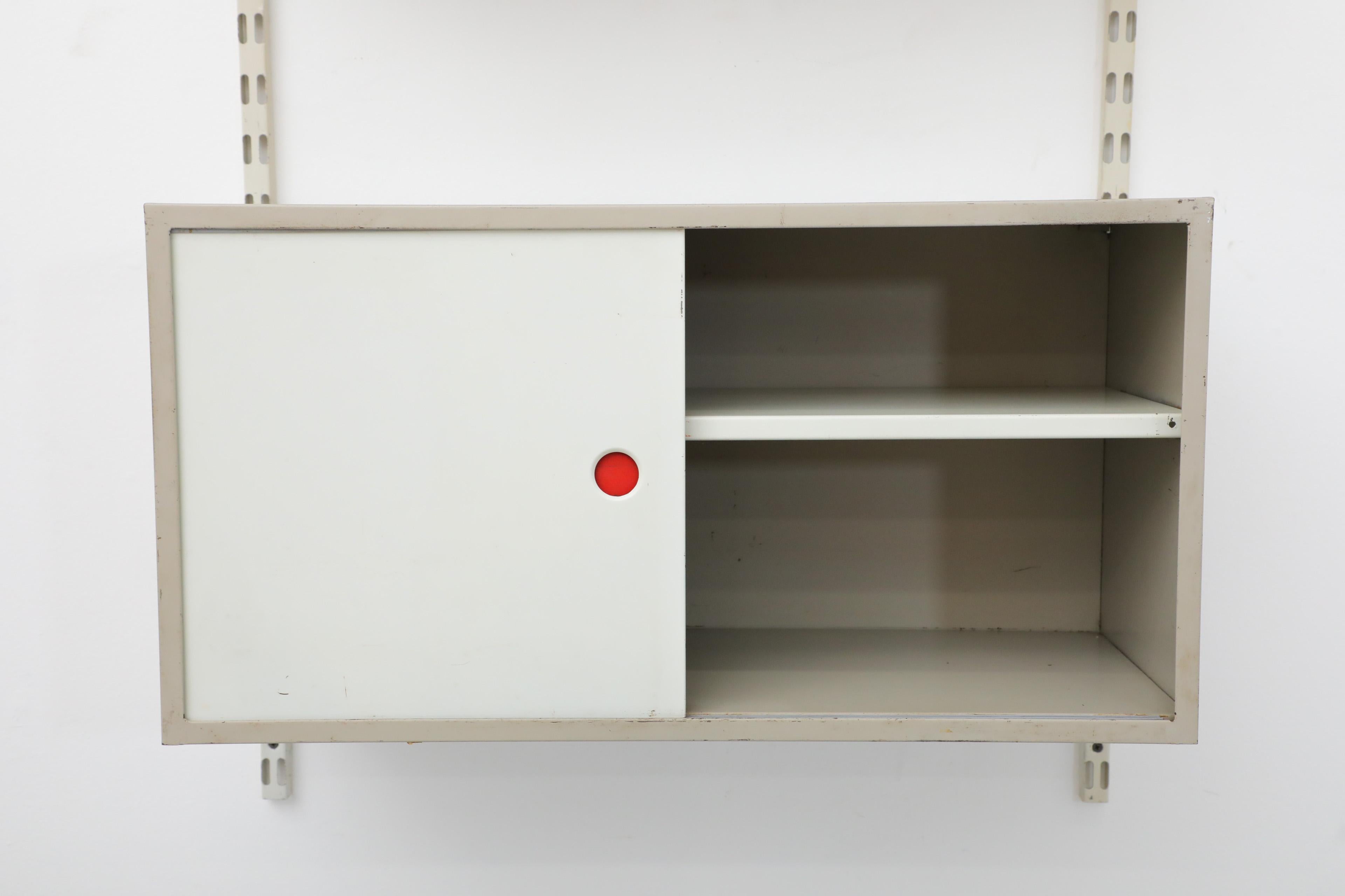 Pilastro Adjustable Metal Shelving Unit w/ Red and White Cabinet and ...