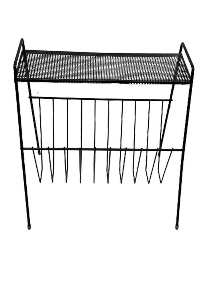 Pilastro Metal Magazine Rack with Perforated Small Table Top For Sale ...