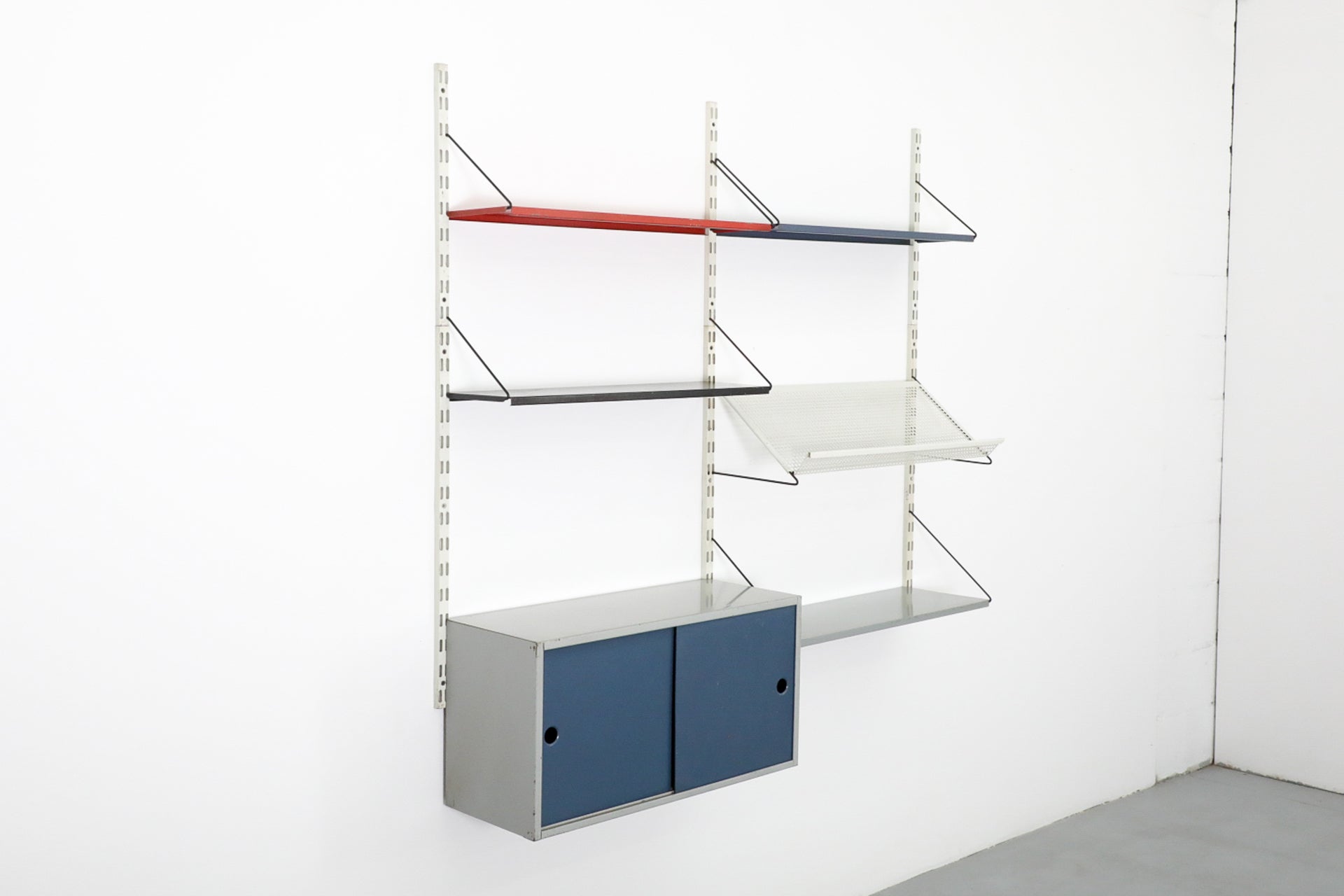 Pilastro Single Section Enameled Metal Wall Unit w/ Red, White, and ...
