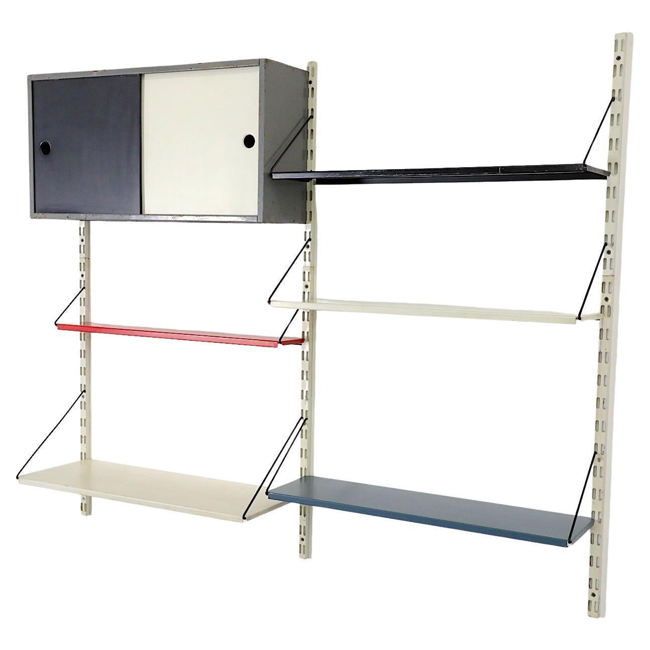 Pilastro Single Section Enameled Metal Wall Unit w/ Red, White, and ...