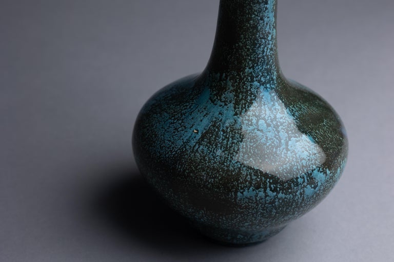 Pilkingtons Art Pottery Blue Glaze Bottle Vase For Sale at 1stDibs