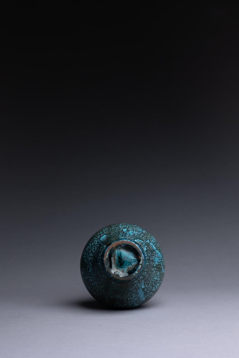 Pilkingtons Art Pottery Blue Glaze Bottle Vase For Sale at 1stDibs