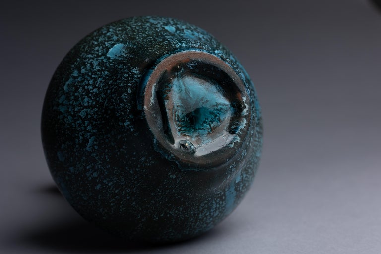 Pilkingtons Art Pottery Blue Glaze Bottle Vase For Sale at 1stDibs