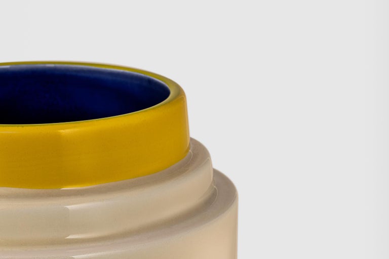 Pilloni, Cylindrical Glazed Ceramic Vases For Sale at 1stDibs