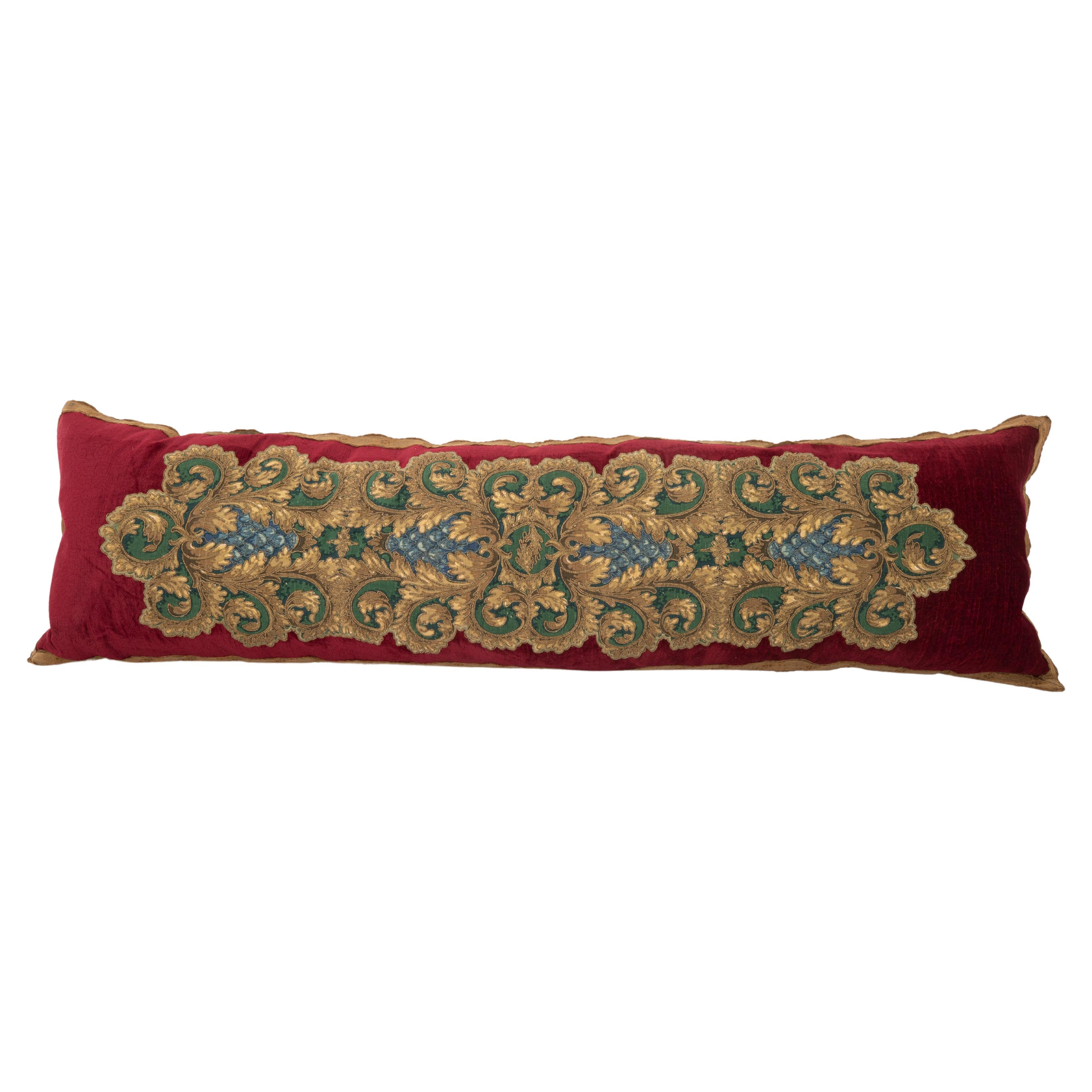 Pillow Cover Made from a Laotian Vintage Silk Embroidery For Sale at ...