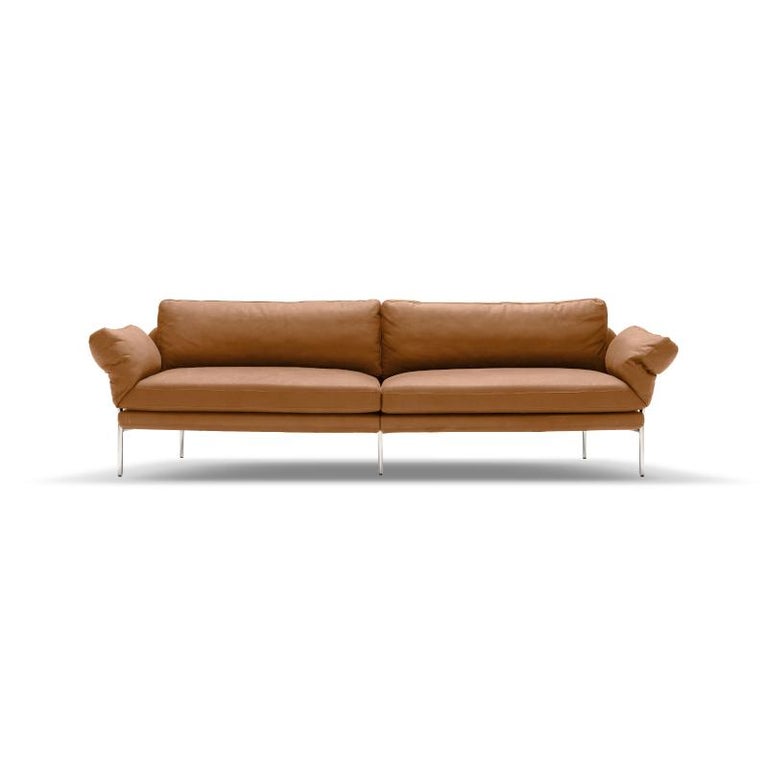 Pillowy Incline Sofa with Full-Grain and Vegan Leather Options For Sale ...